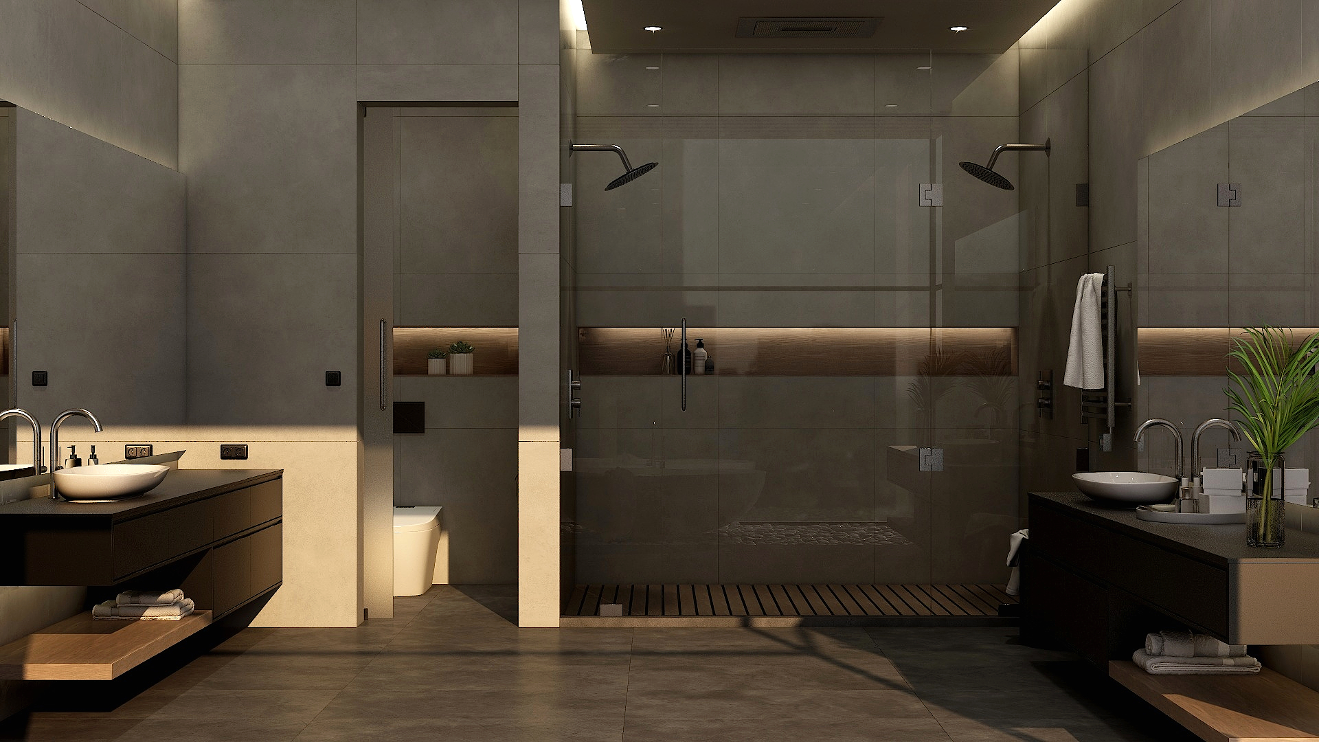 modern minimalist bathroom interior design 3d render – COOHOM BLOG