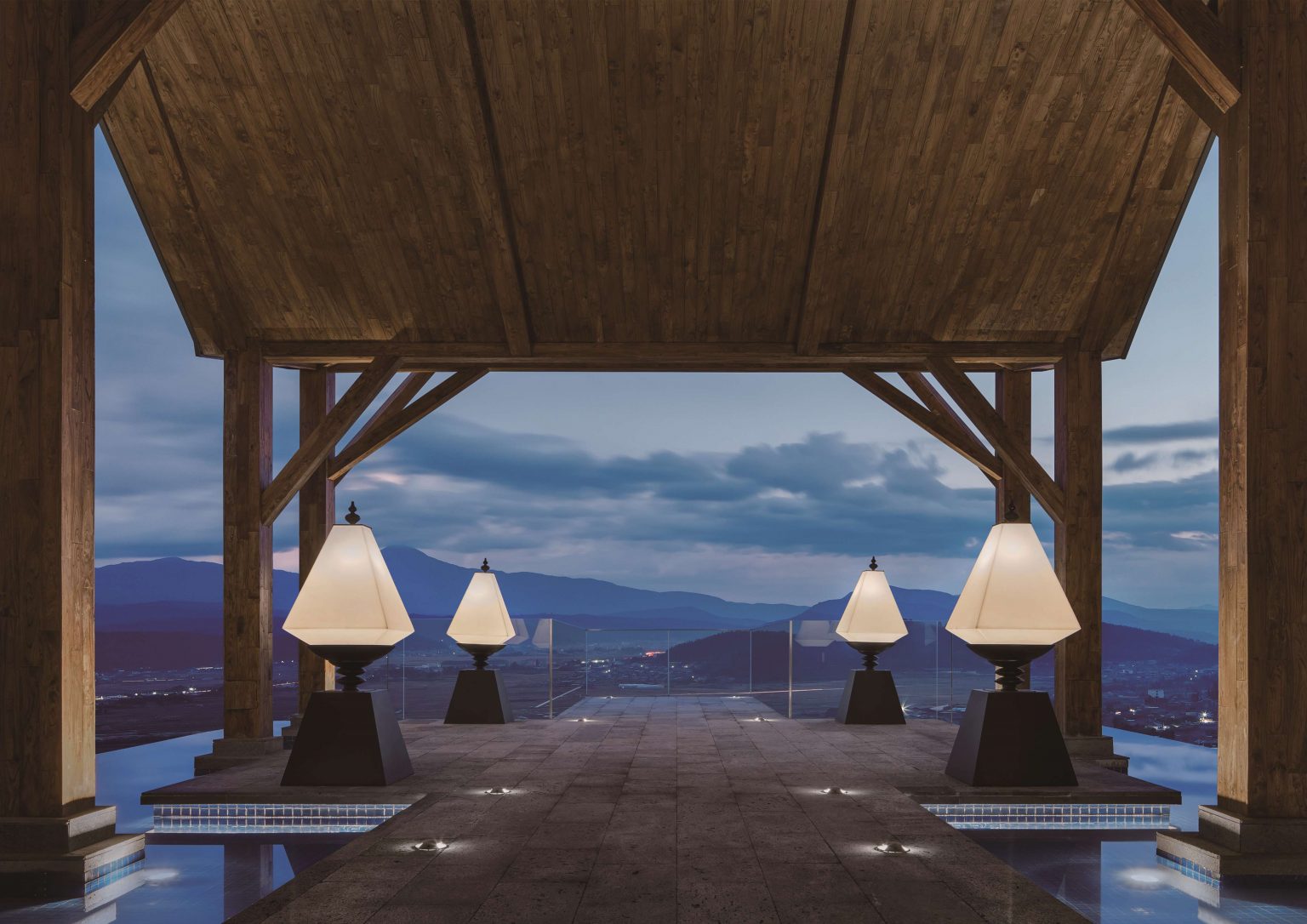 A poetic space design on a cliff, demonstrating natural simplicity and ...