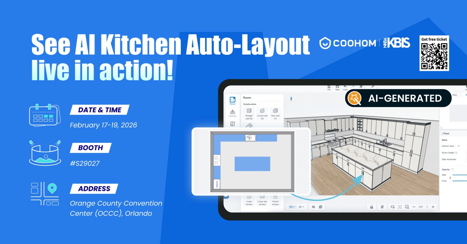 Design in Seconds: Meet Coohom’s AI Kitchen Auto-Layout at KBIS 2026 ...